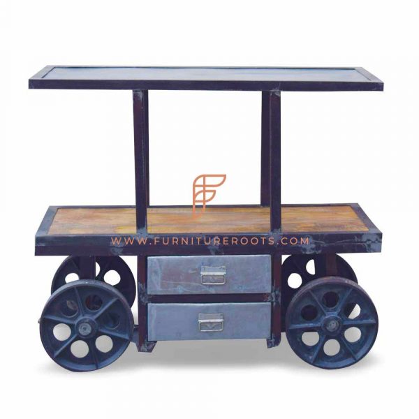 Rare Edition Wheel Trolley - Cast Iron Industrial Furniture Design