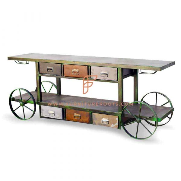 Buy FR Carts Series Designer Metal Multicolored Cart with Large ...
