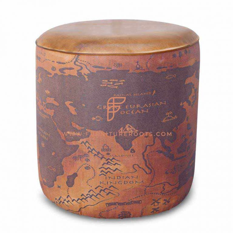 World Map Rustic Stool - Cafeteria Furniture India | FurnitureRoots