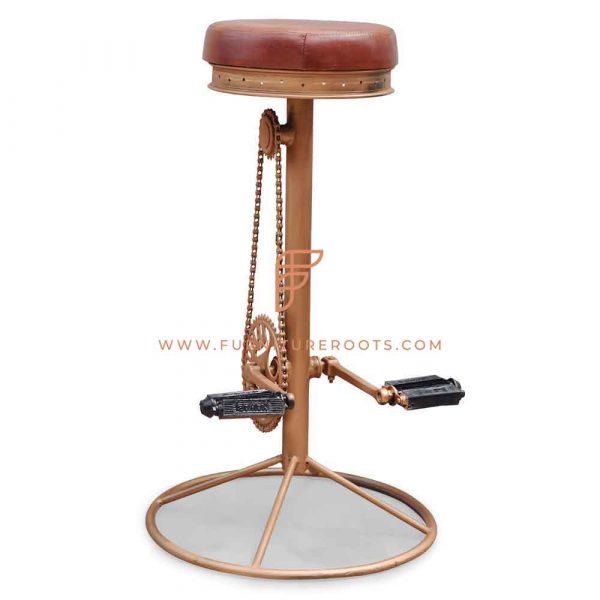 Buy FR Barstools Series Rustic Brown Cycle Pedal Bar Height Stool with ...