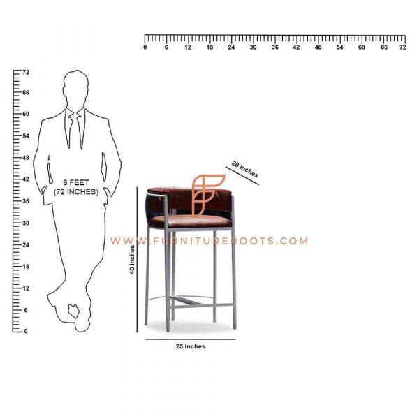 Buy FR Barstools Series Metal Bar Height Chair with Leather Seat and ...