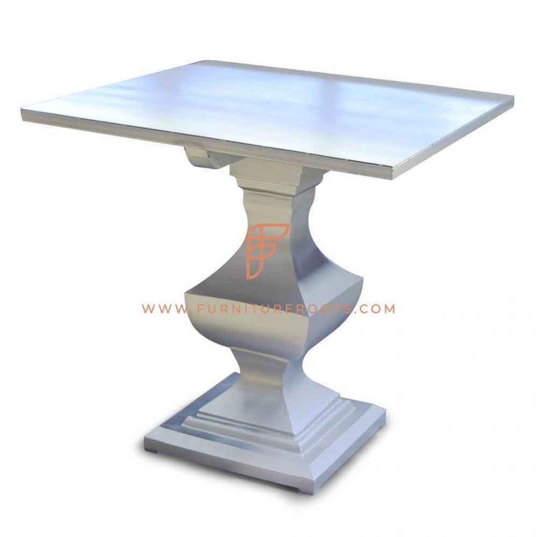 Buy FR Tables Series Square Metal Dining Table in Brushed Silver Finish ...