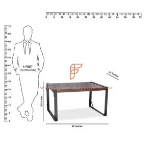 Buy FR Tables Series Square Commercial Table With Metal Base And Wooden ...