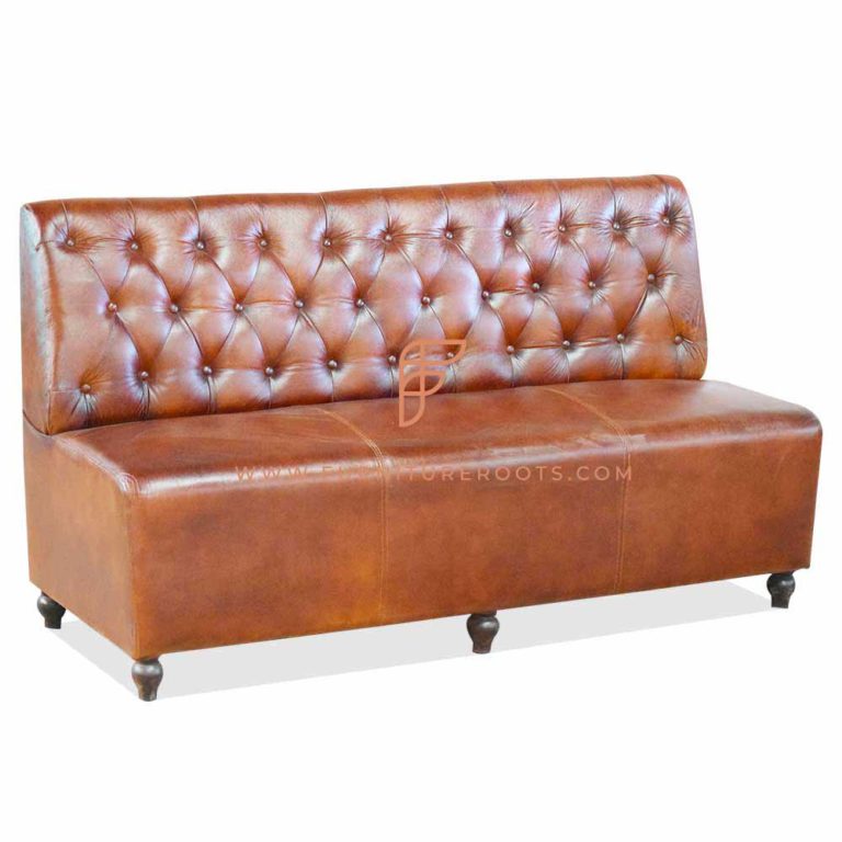 Buy FR Dining Booths Series Custom Tan Tufted Leather Upholstered Booth ...
