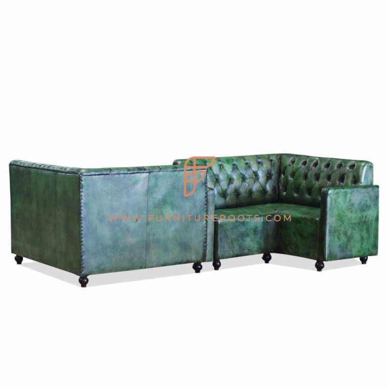 Buy FR Dining Booths Series Custom Distressed Green Tufted Single Back ...