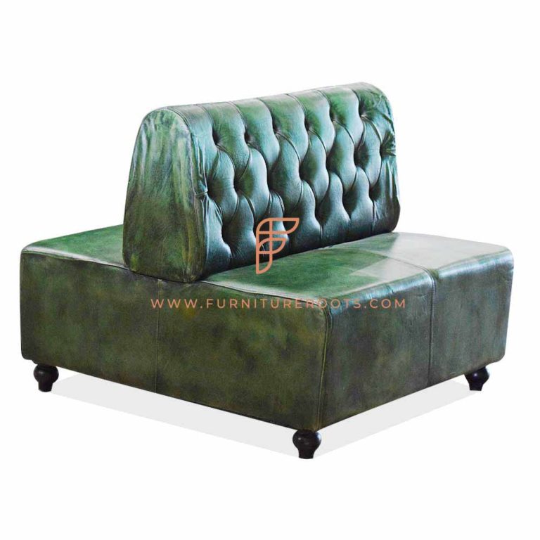 Buy FR Dining Booths Series Custom Distressed Green Tufted Double Back ...