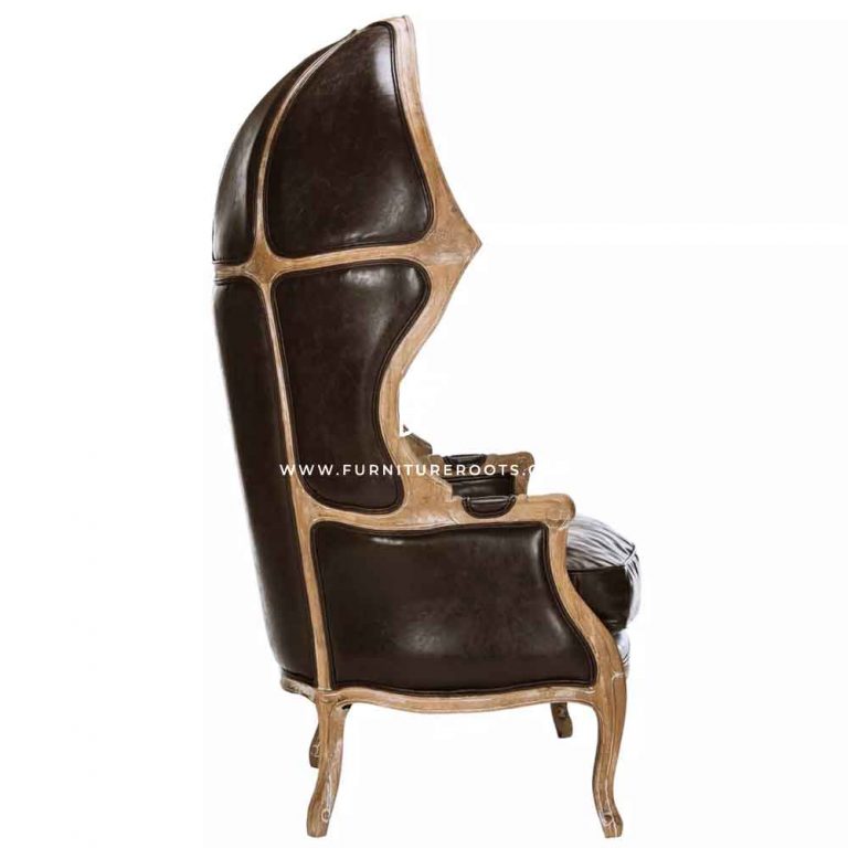 Buy FR Balloon Chairs Series Custom Carved Dark Tan Leather Porter ...