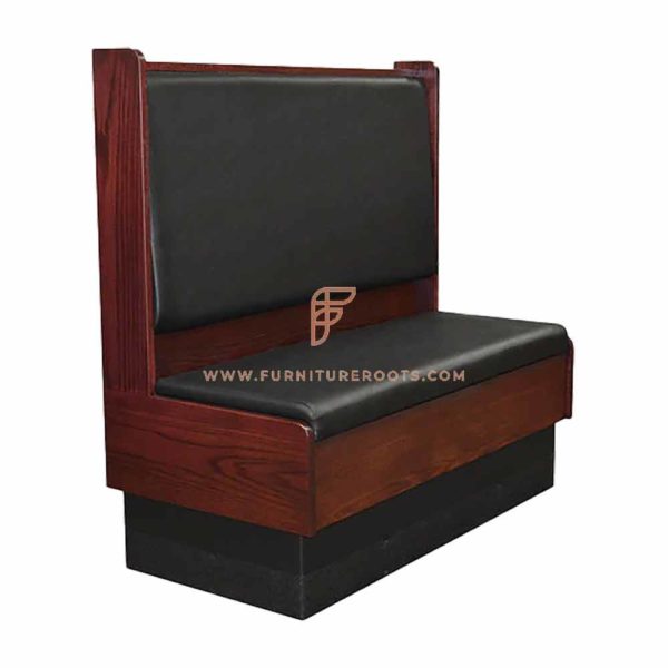 Buy FR Restaurant Booths Series Black Vinyl Upholstered Solid Wood Wall ...