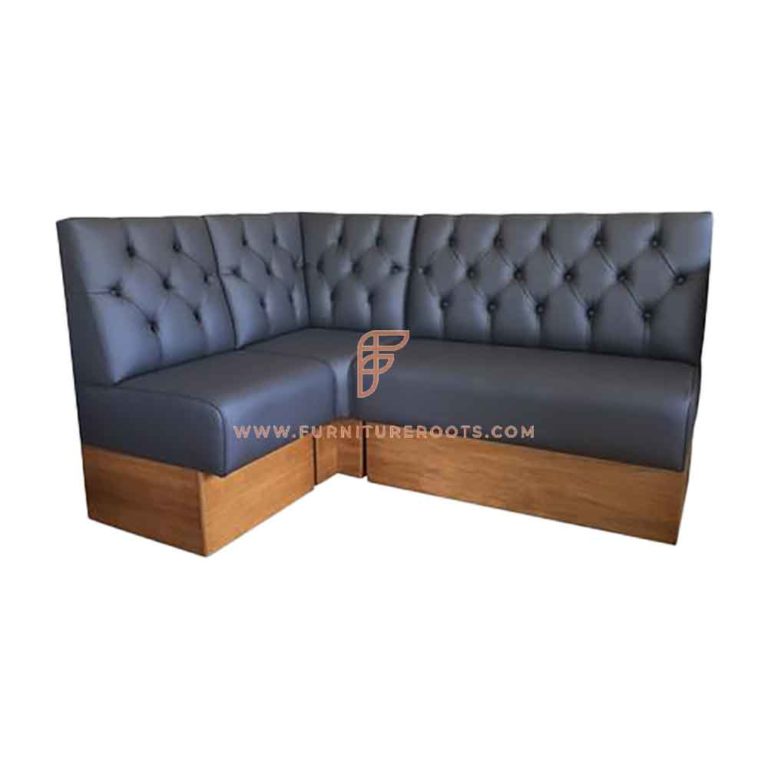 Buy FR Restaurant Booths Series Deep Button Tufted Upholstered L-Shape ...
